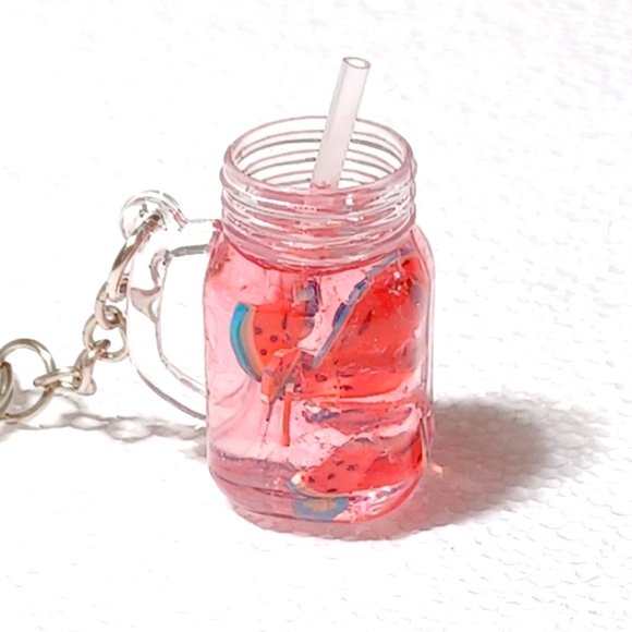 Strawberry Mason Jar Keychain | Accessories | Pinkred Watermelon Jar ...